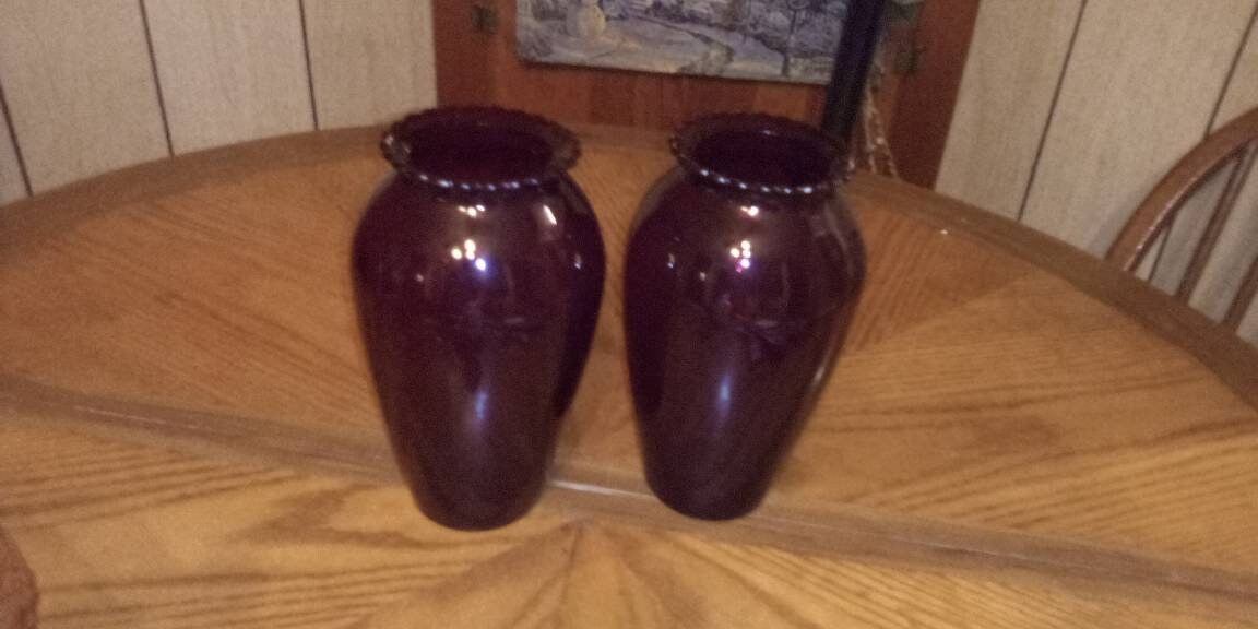 Anchor Hocking Ruby Red Vase - Etsy