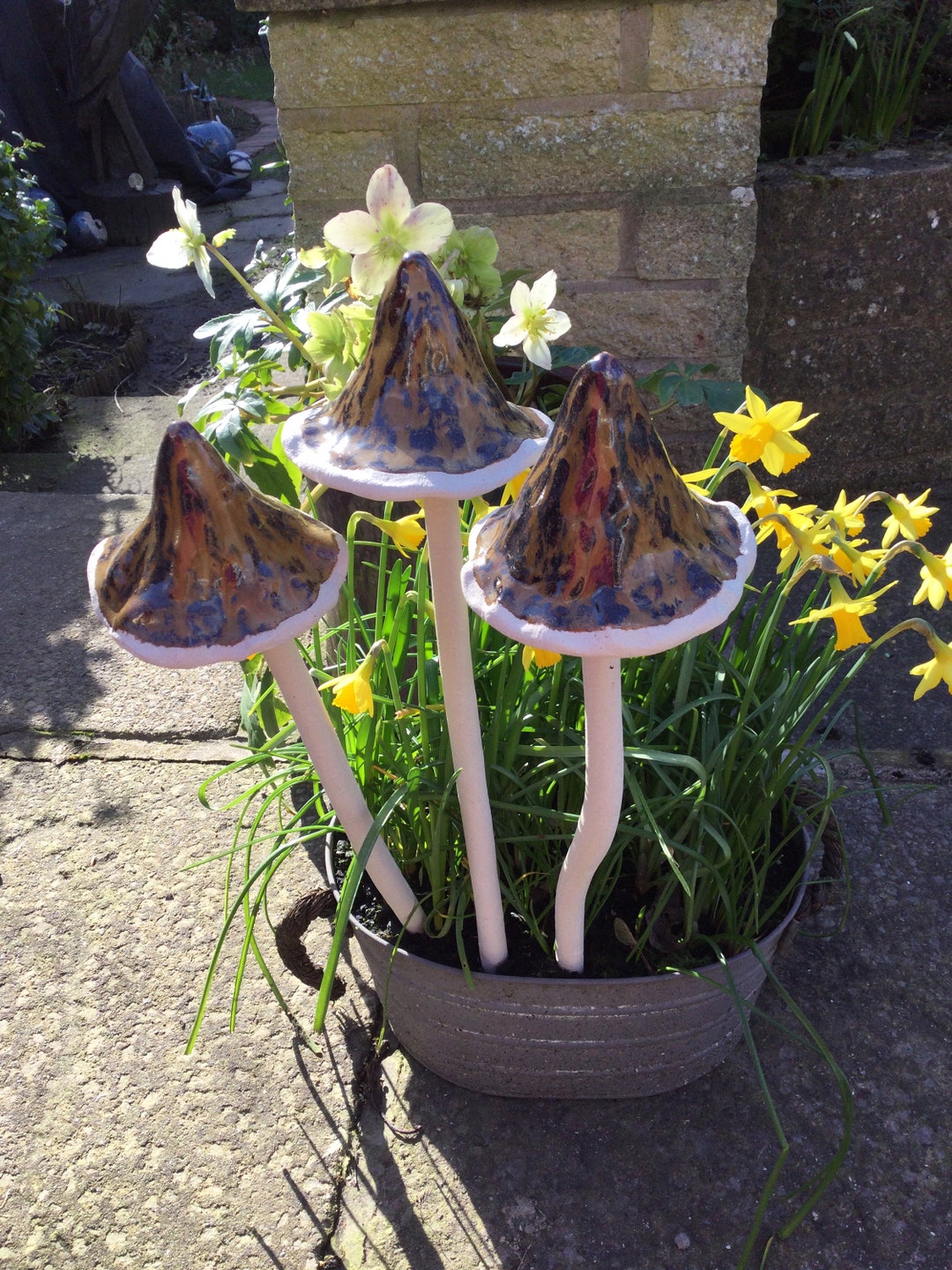 Ceramic Garden Toadstools, Set of 3 - Etsy UK