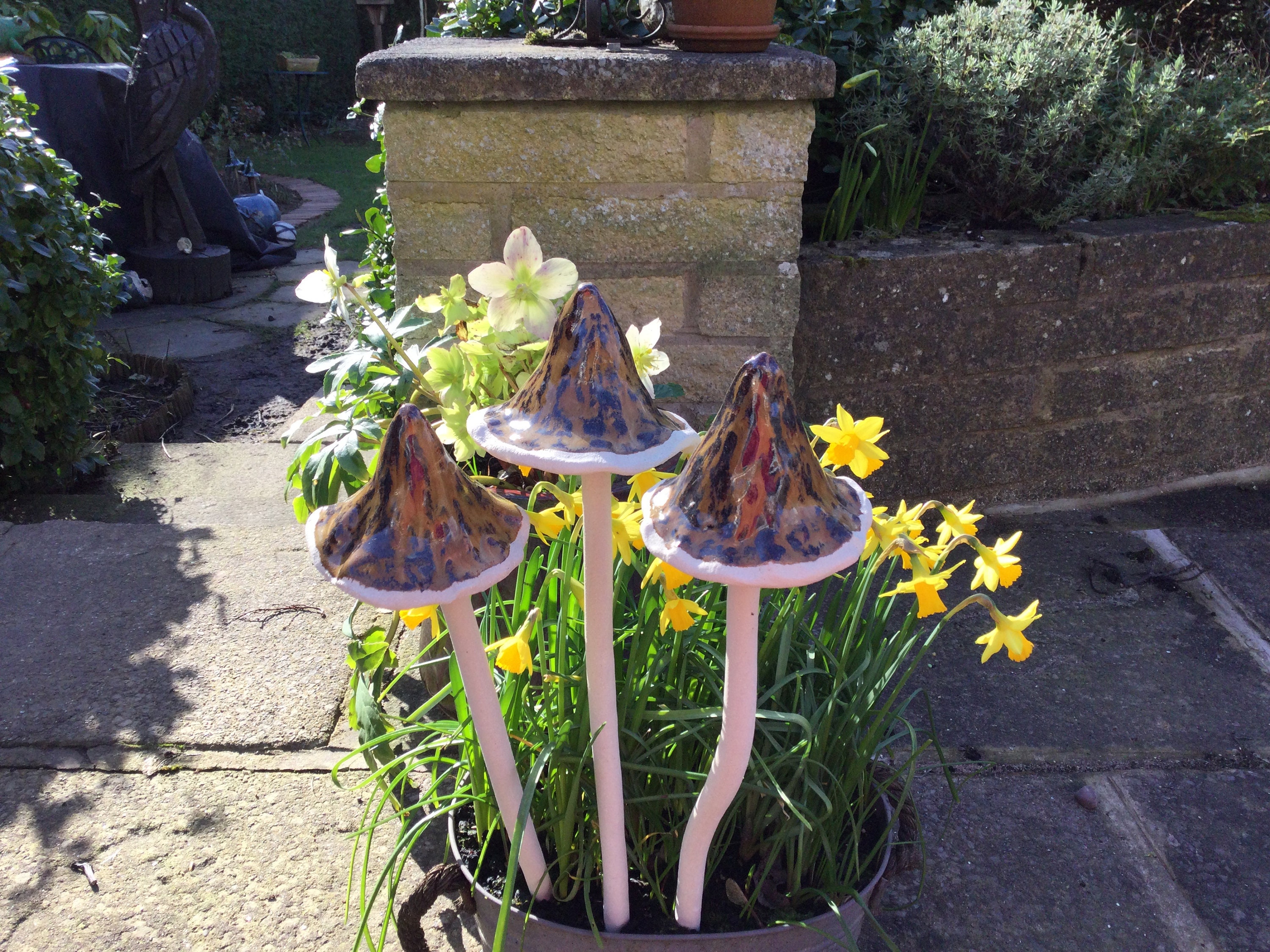 Ceramic Garden Toadstools, Set of 3 - Etsy UK