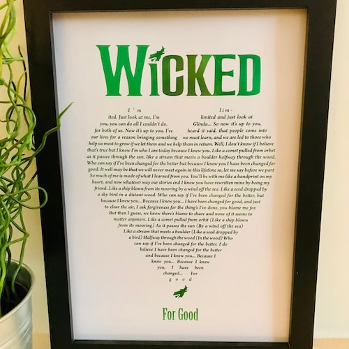 Wicked Musical Print Musical Theatre Prints Elphaba Musical - Etsy UK