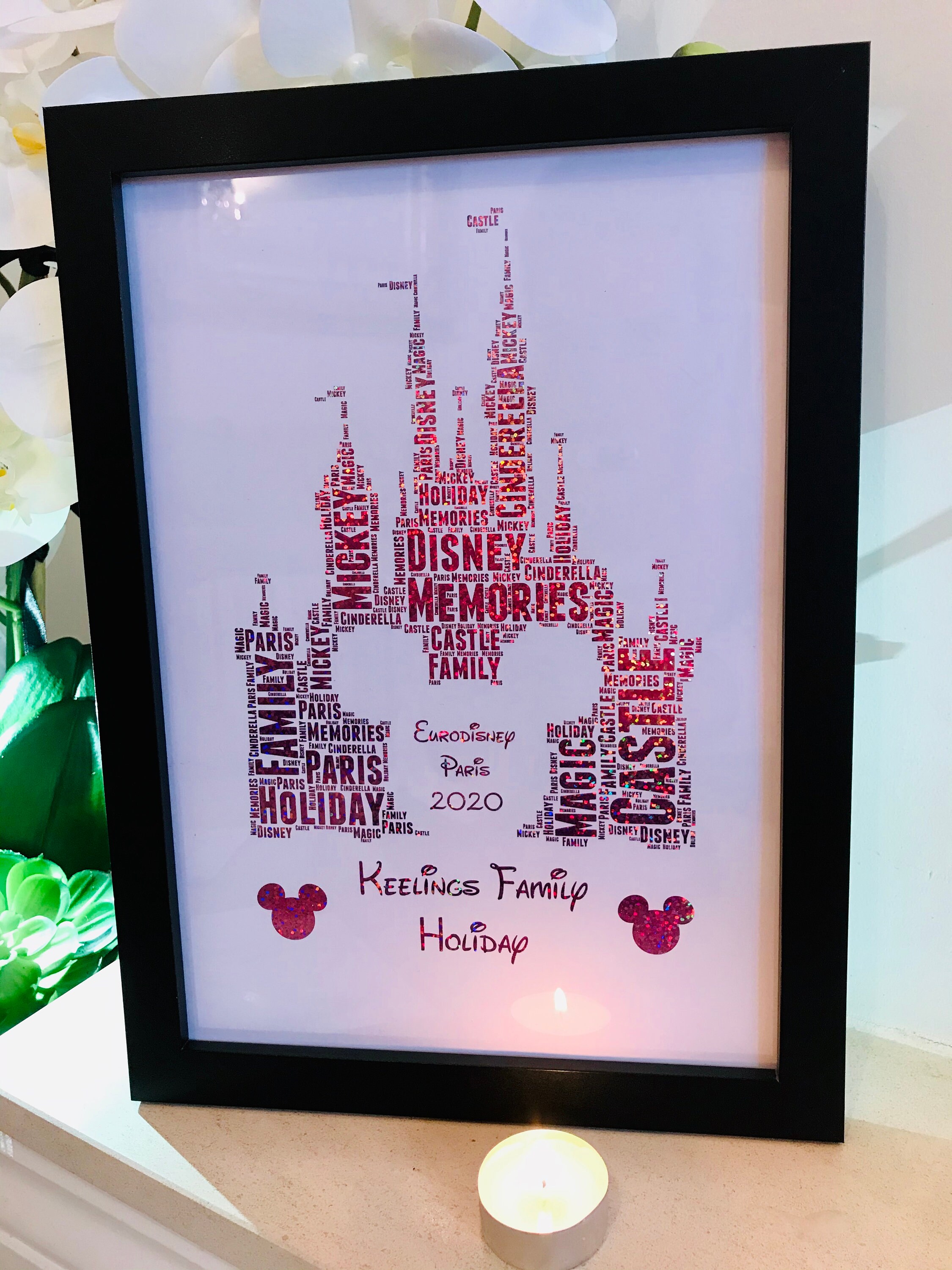 Real Foil Personalised Word Art Castle Print / Florida Holiday Gift ...