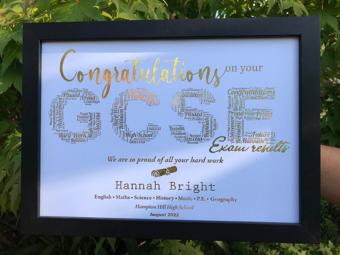 Real Foil Personalised Word Art GCSE Exams Print / Custom GCSE ...