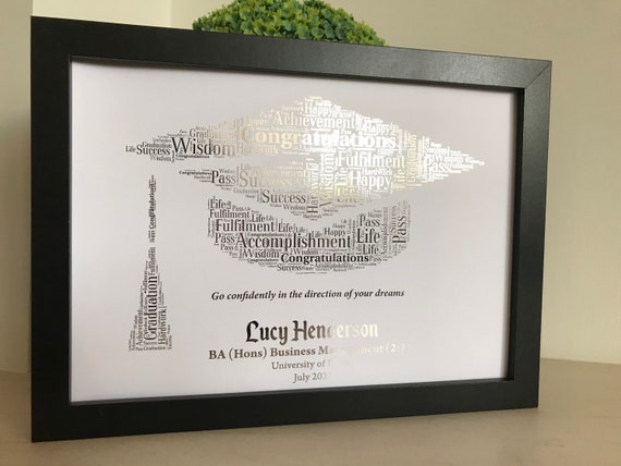 Real Foil Personalised Word Art Graduation Print Complete With | Etsy UK