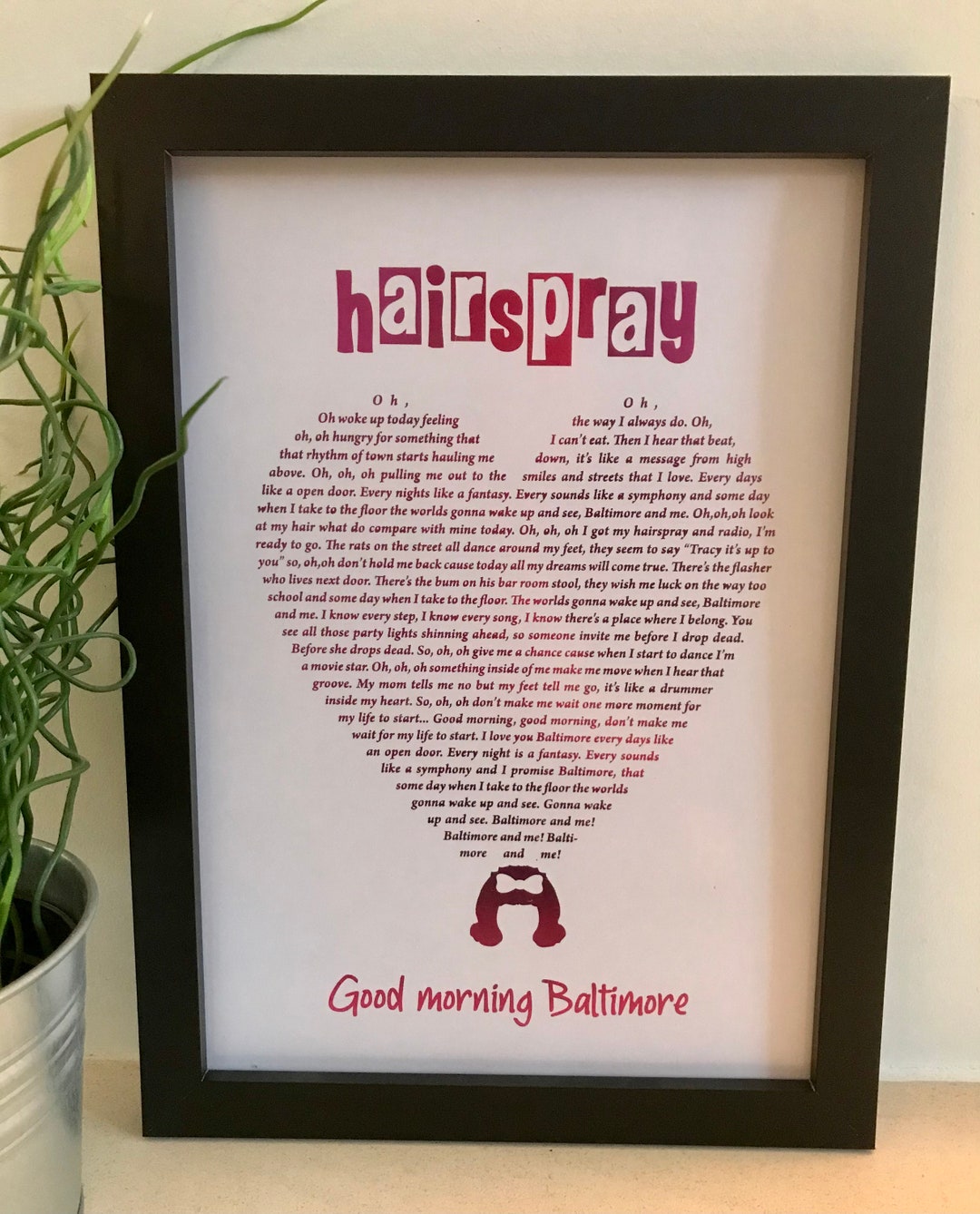 Real Foil Hairspray Musical Lyric Print / Musical Theatre / Hairspray ...
