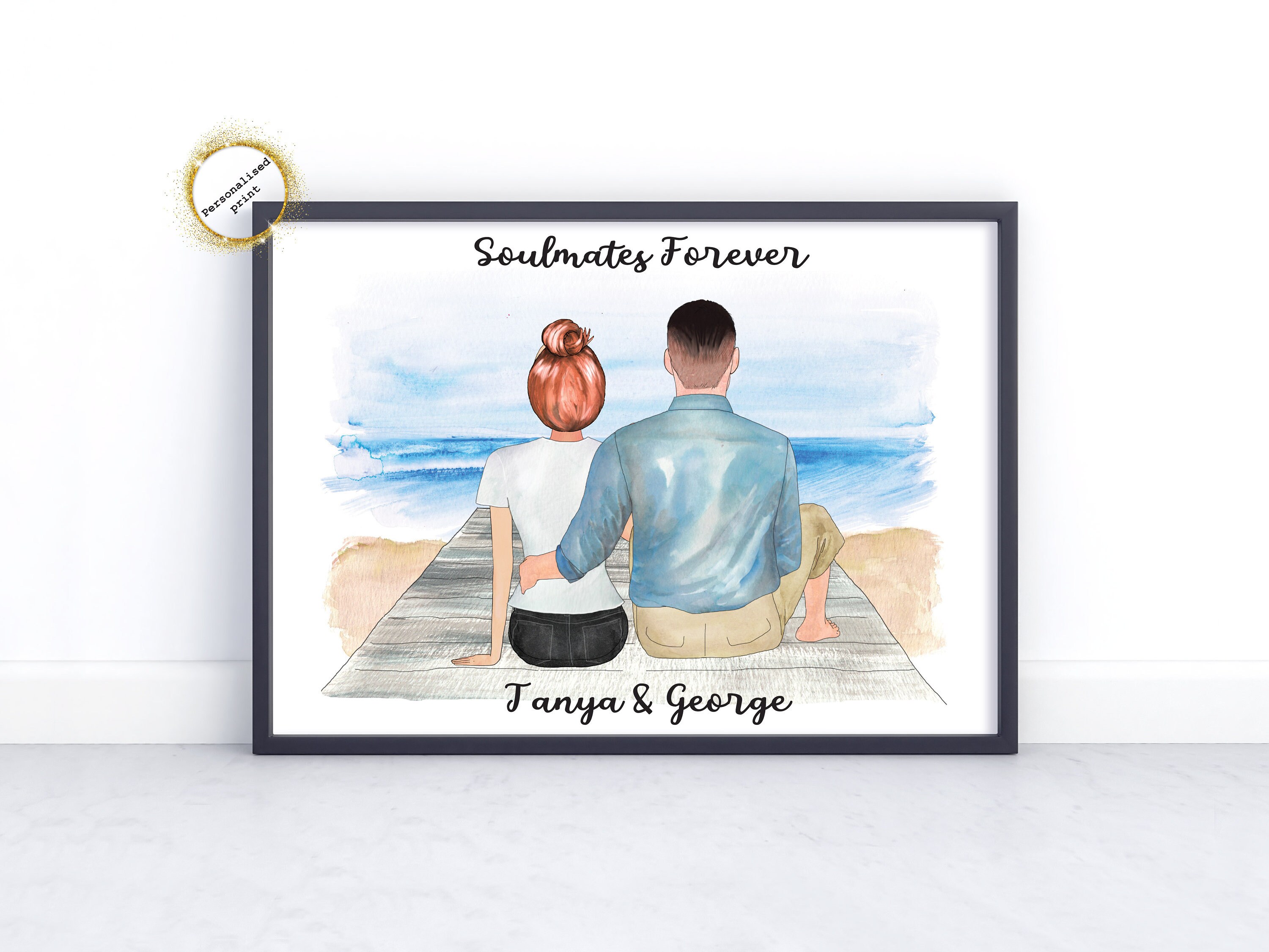 Personalised Couples Beach Print / Couples Print / Best - Etsy