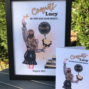 Personalised GCSE Print and Card Gift Set/gcse Exam Gift/gcse Passed ...