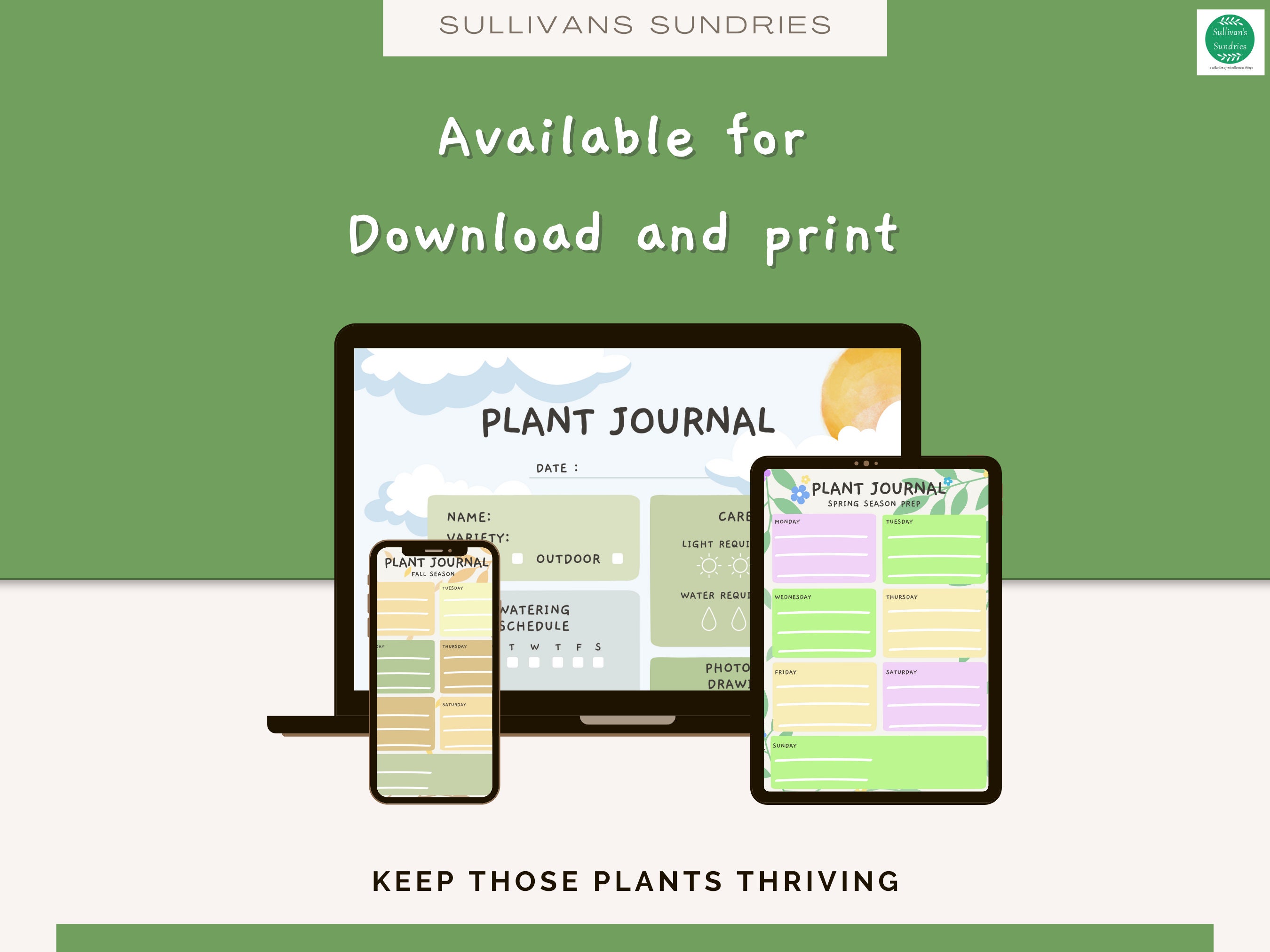 Spring Gardening Printable Plant Journal Digital Gardening Tracker ...
