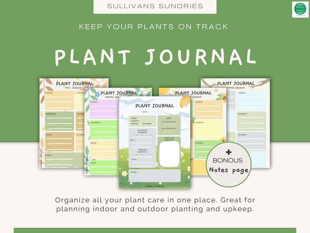 Spring Gardening Printable Plant Journal | Digital Gardening Tracker ...
