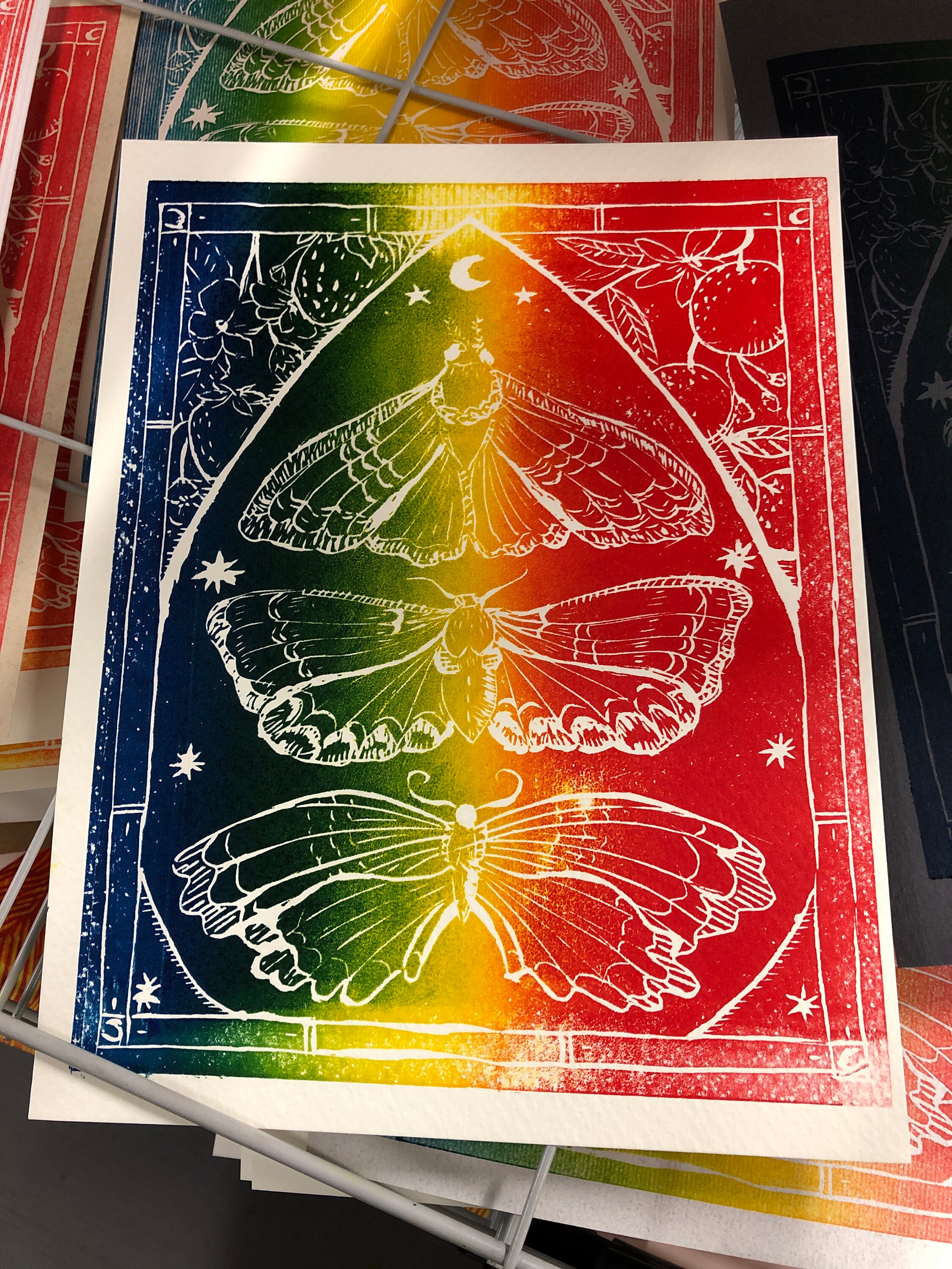 Rainbow Moths - Etsy