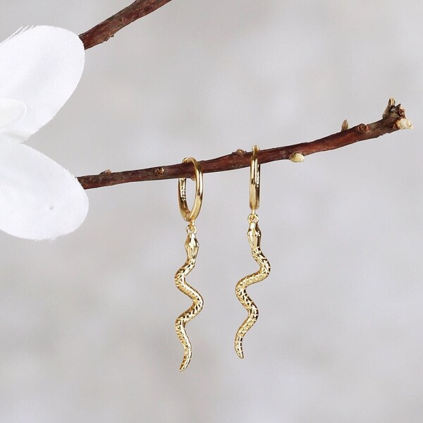 Gold Snake Earrings - Etsy