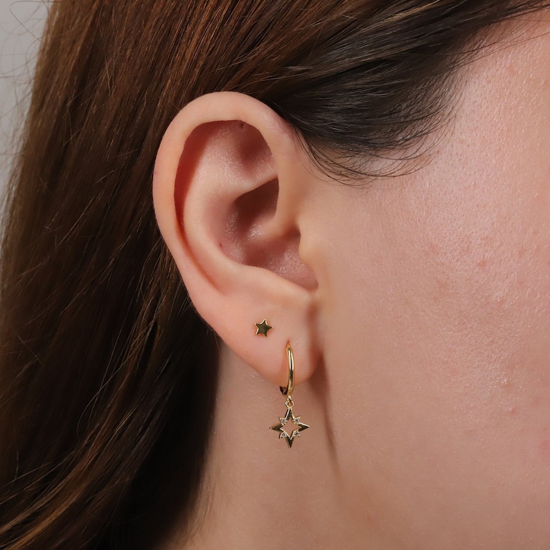 Tiny Star Stud Earrings, Sterling Silver Minimalist Star Earrings ...