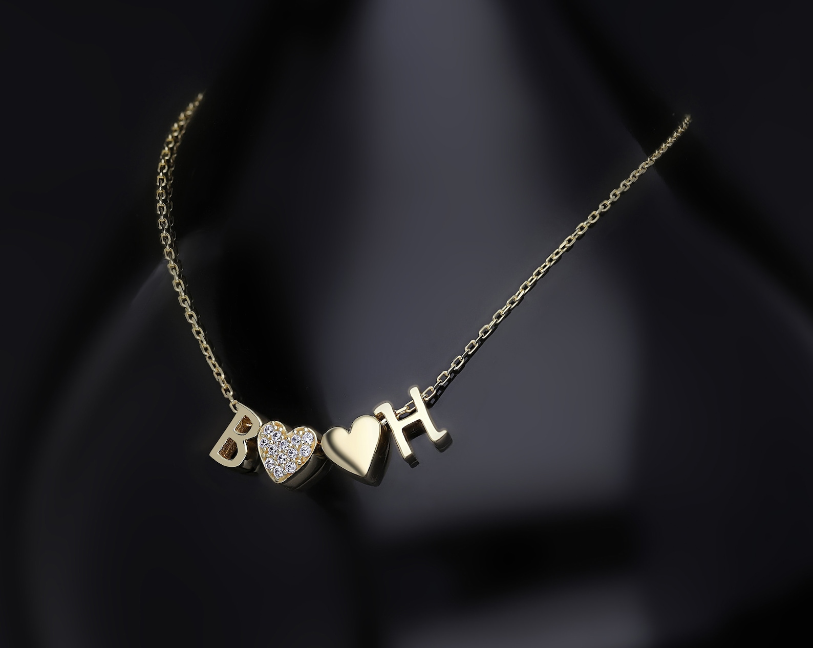 14k Solid Gold Personalized Name Necklace with Heart 14k Gold | Etsy