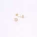 Tiny Gold CZ Diamond Open Circle Stud Earrings, Sterling Silver Small ...