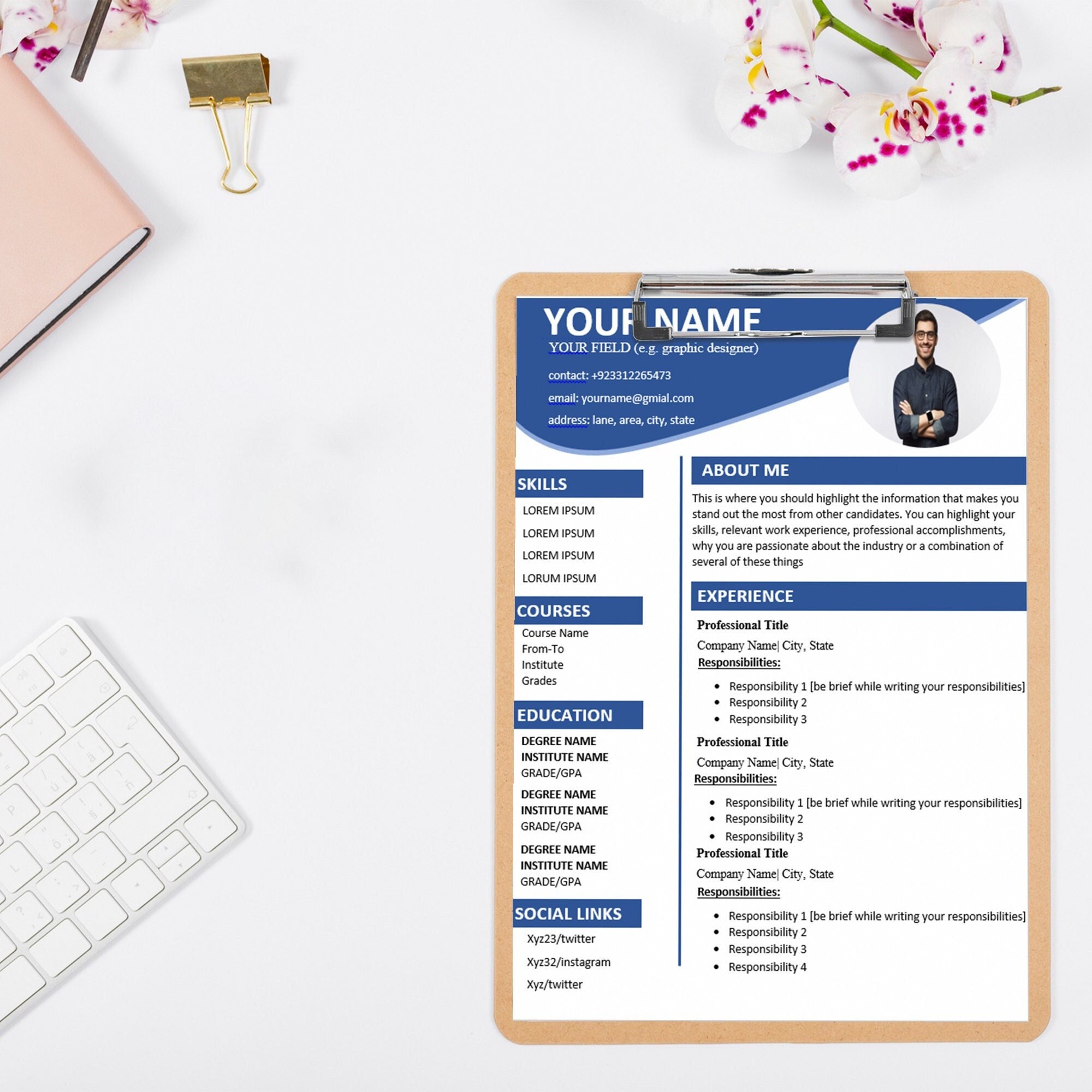 Executive Resume Template for Google Docs, Word, Apple Pages Resume, CV ...