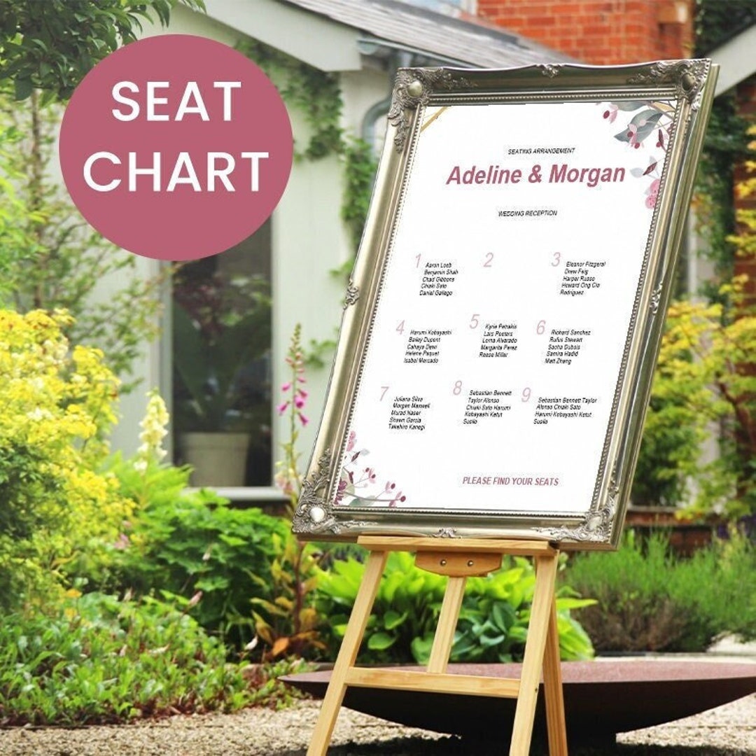Seating Chart Cards Find Your Seat Sign Wedding Table Chart Large ...