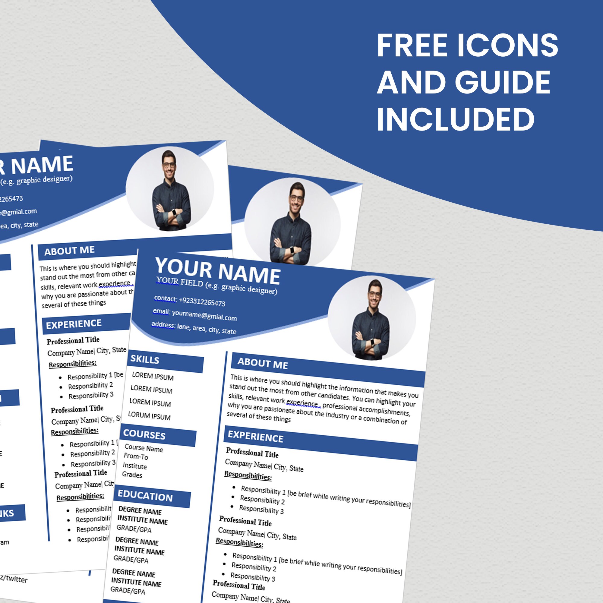 Executive Resume Template for Google Docs, Word, Apple Pages Resume, CV ...