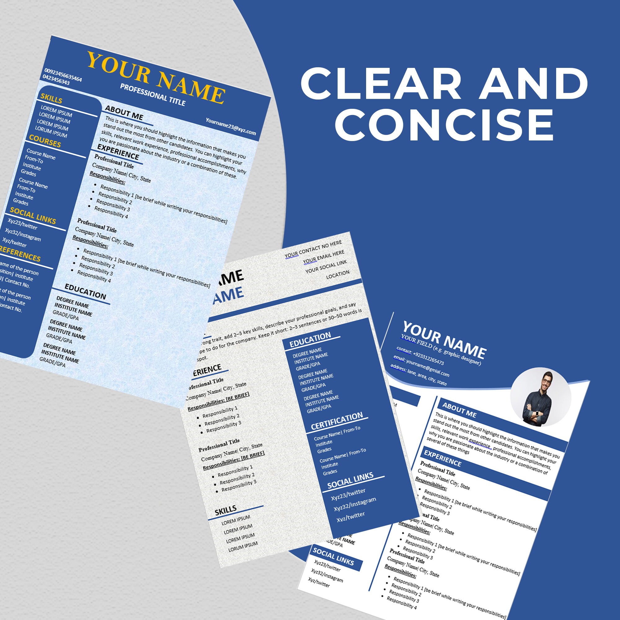 Executive Resume Template for Google Docs, Word, Apple Pages Resume, CV ...