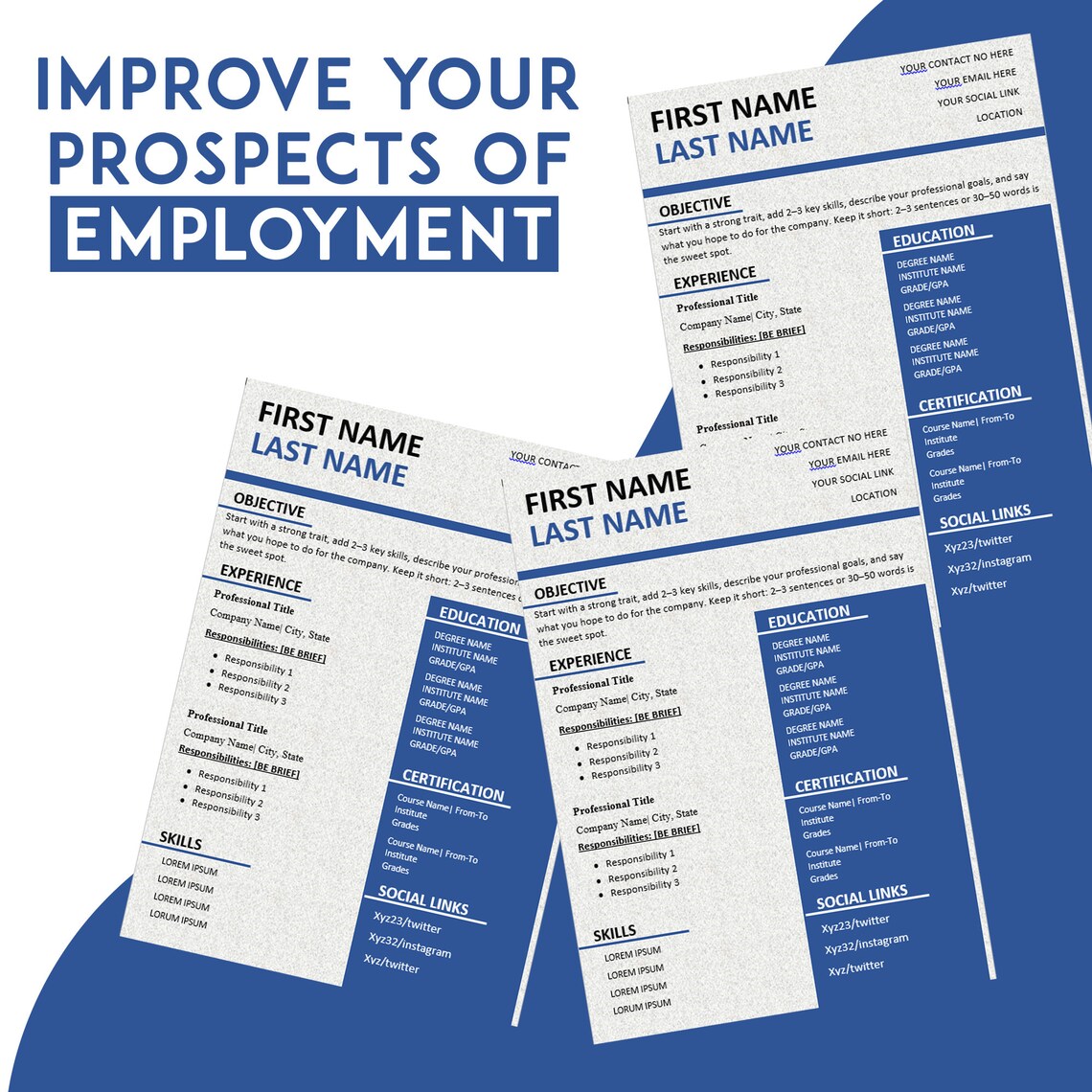 ATS Resume Template Word, Pages, Google Docs, Minimalist ATS CV ...