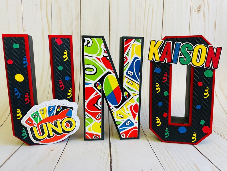 Cardstock UNO 3D Letters - Etsy
