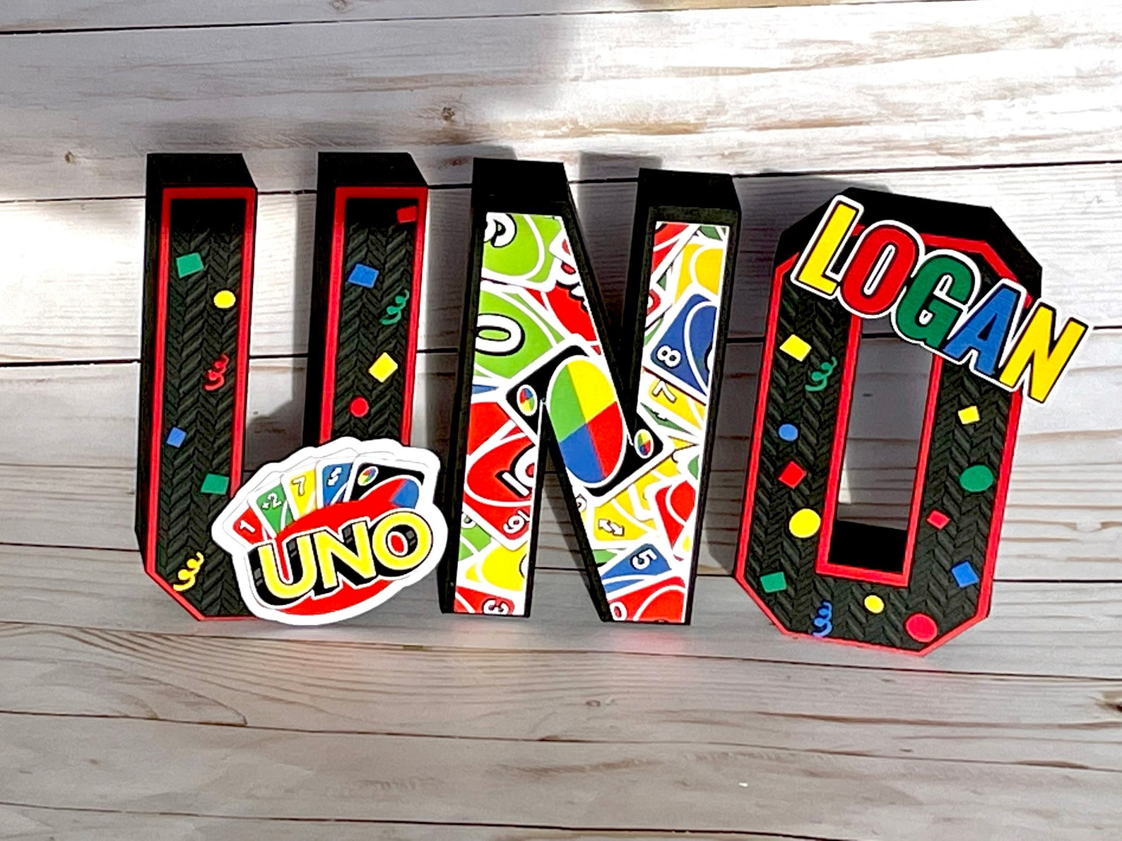Cardstock UNO 3D Letters - Etsy