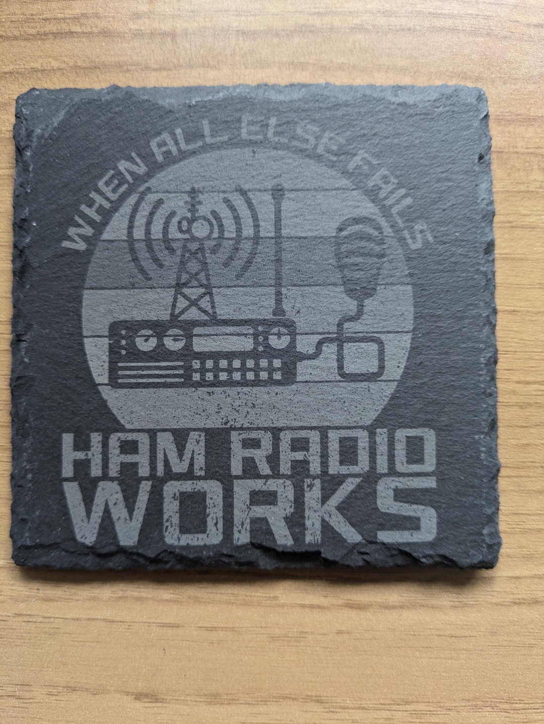 Engraved Ham Radio Slate Coaster, Personalized Gift - Etsy