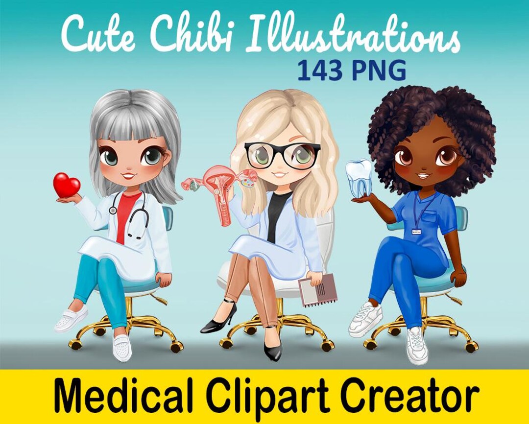 Customizable Doctor & Nurse PNG - Chibi Medical Clipart, Hospital ...