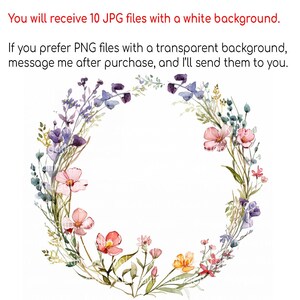 10 Wild Flowers Borders Clipart, Wildflower Frames for Texts and Cards ...