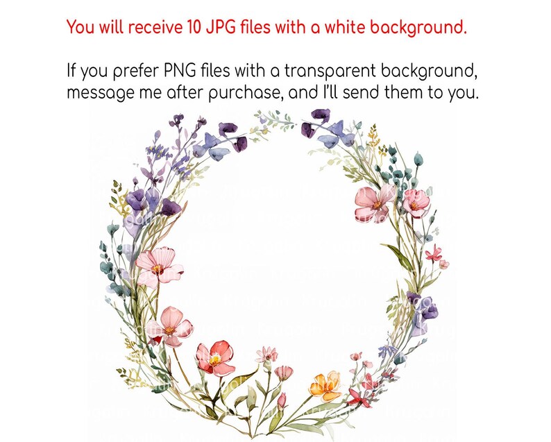 10 Wild Flowers Borders Clipart, Wildflower Frames for Texts and Cards ...