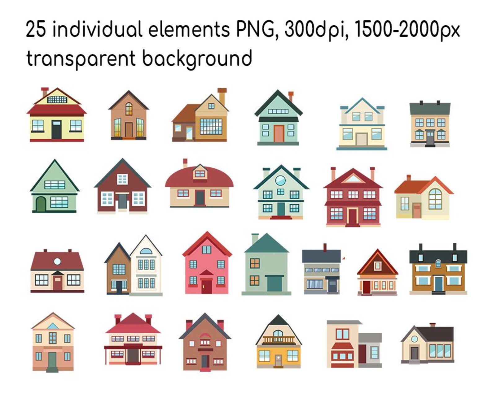 Cute & Colorful House Clipart SVG, PNG, AI for Instant Download - House ...