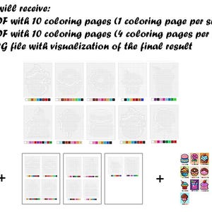 Pixel Art Coloring by Numbers | Sweets | Kawaii Style for Kids and ...