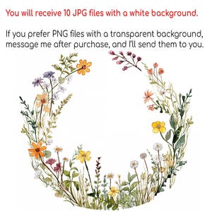 10 Wild Flowers Borders Clipart, Wildflower Frames for Texts and Cards ...