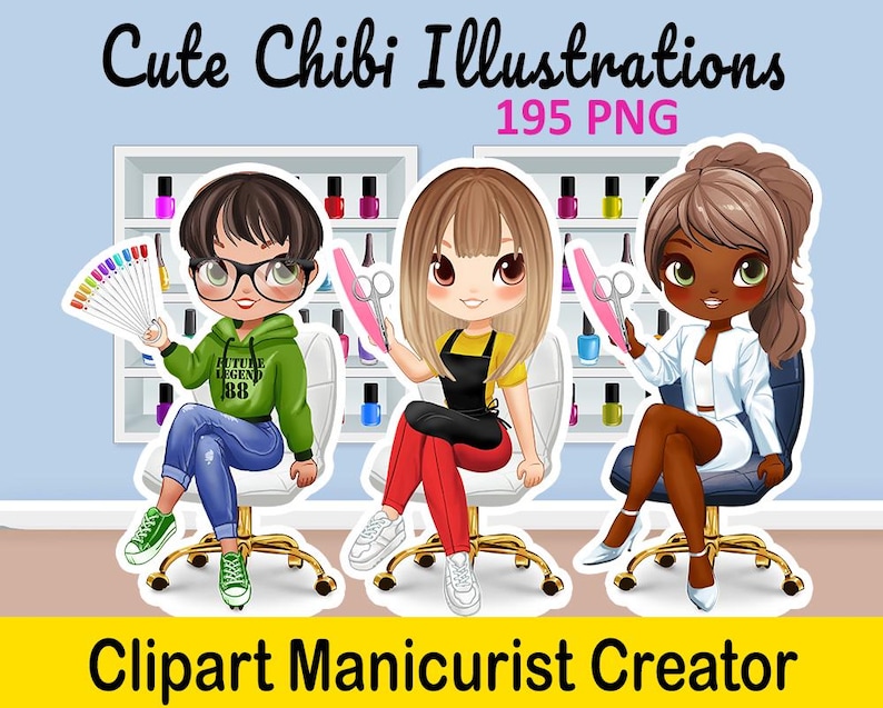 Manicurist Avatar - Customizable Nail Technician PNG - Nail Avatar ...