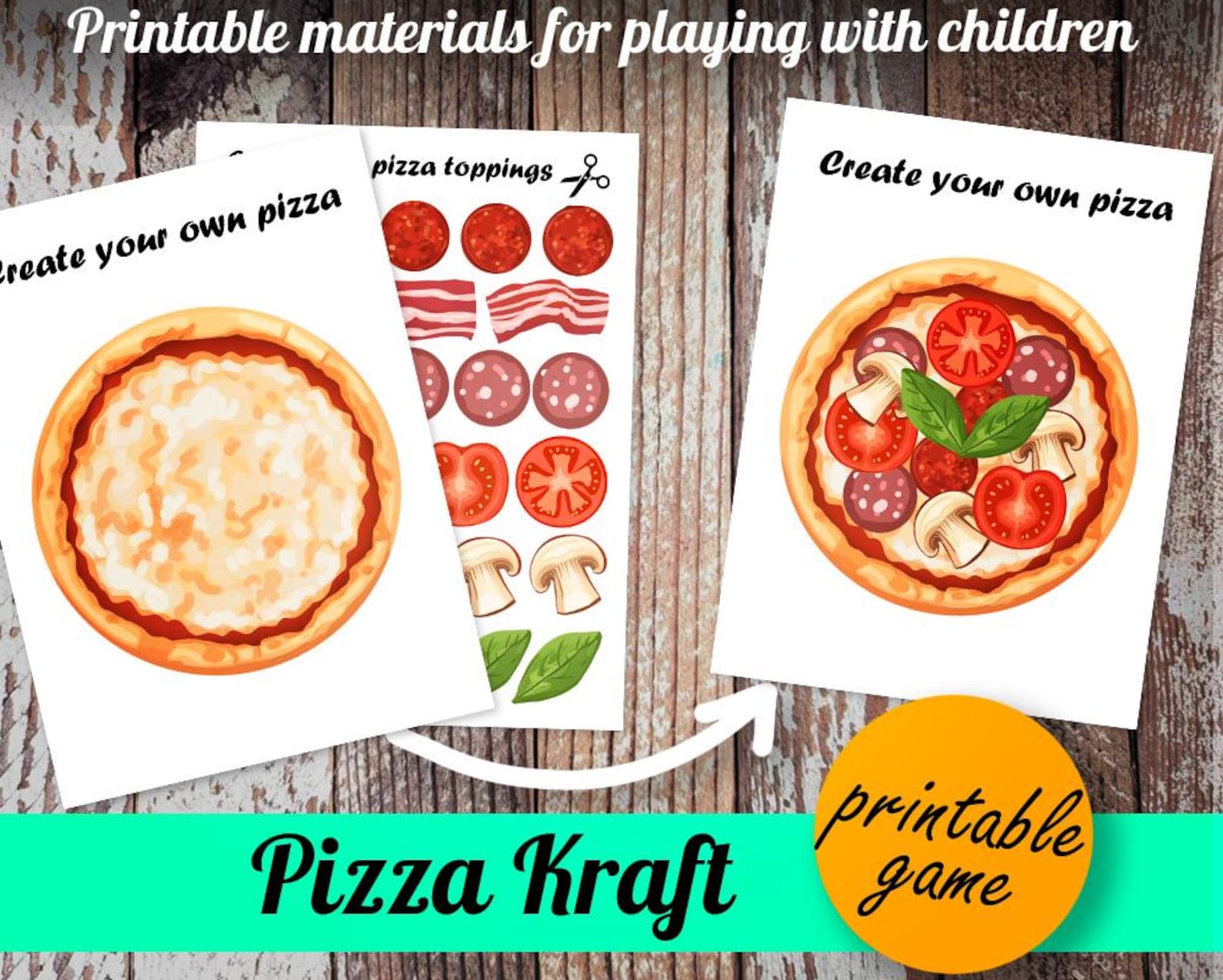Pizza Craft Printable – Cut and Paste Activity for Kids - Printable ...