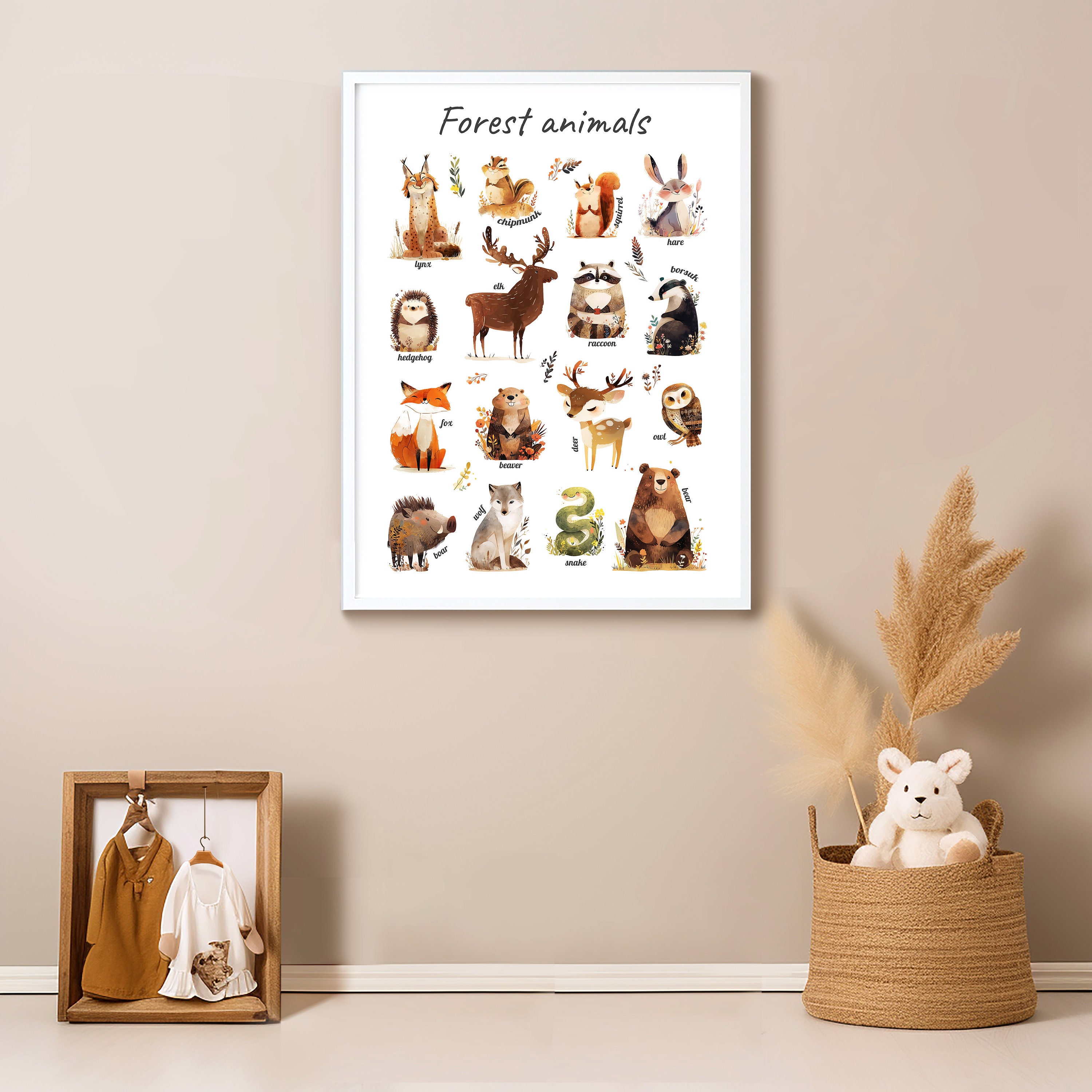 Poster With Forest Animals | Animal Poster | Educational Poster ...
