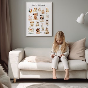 Farm Animals Educational Poster for Montessori Classroom Decor Digital ...