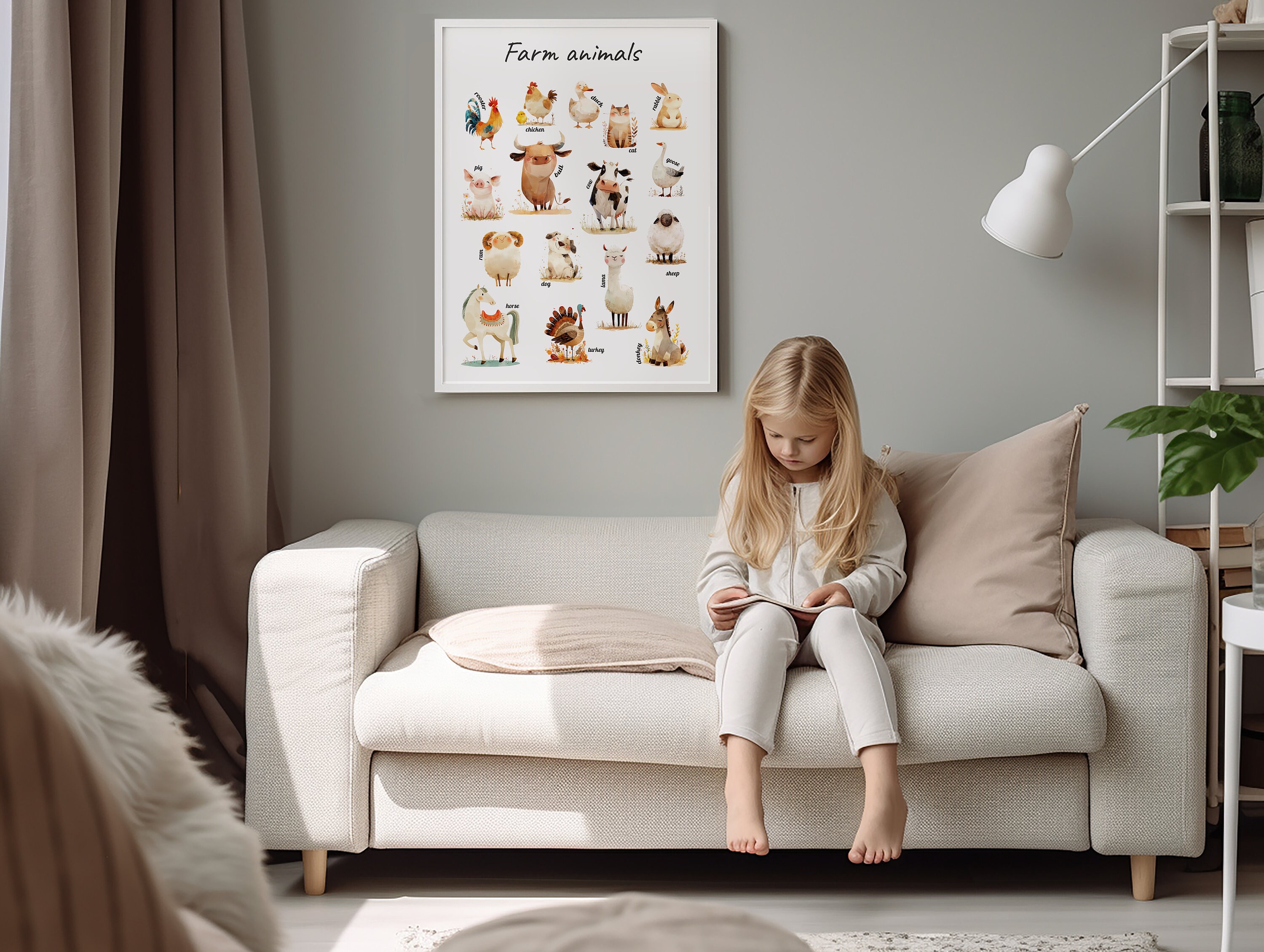 Farm Animals Educational Poster for Montessori Classroom Decor Digital ...