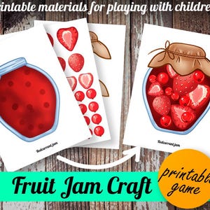 Jam Jar Craft Kit for Kids – Printable Fruit Cutouts, Color & Paste ...