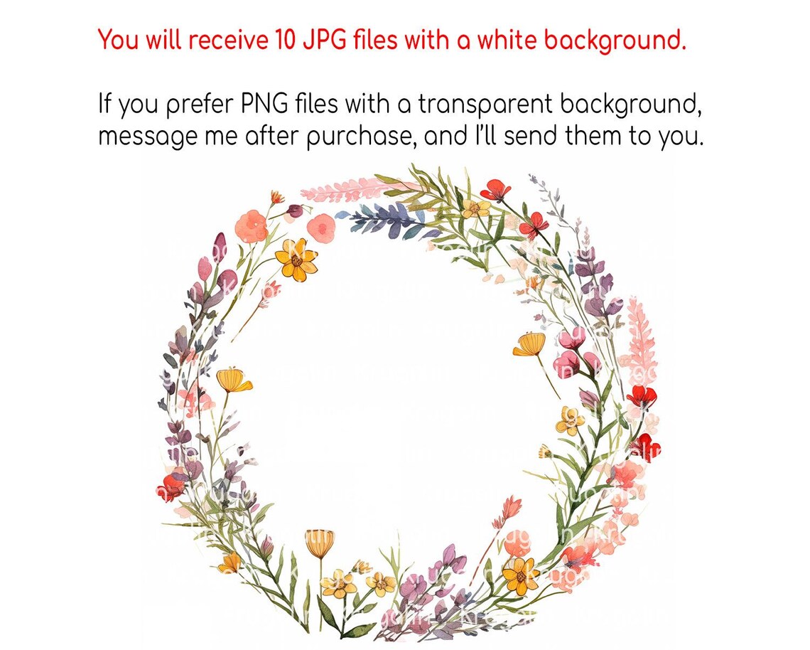 10 Wild Flowers Borders Clipart, Wildflower Frames for Texts and Cards ...