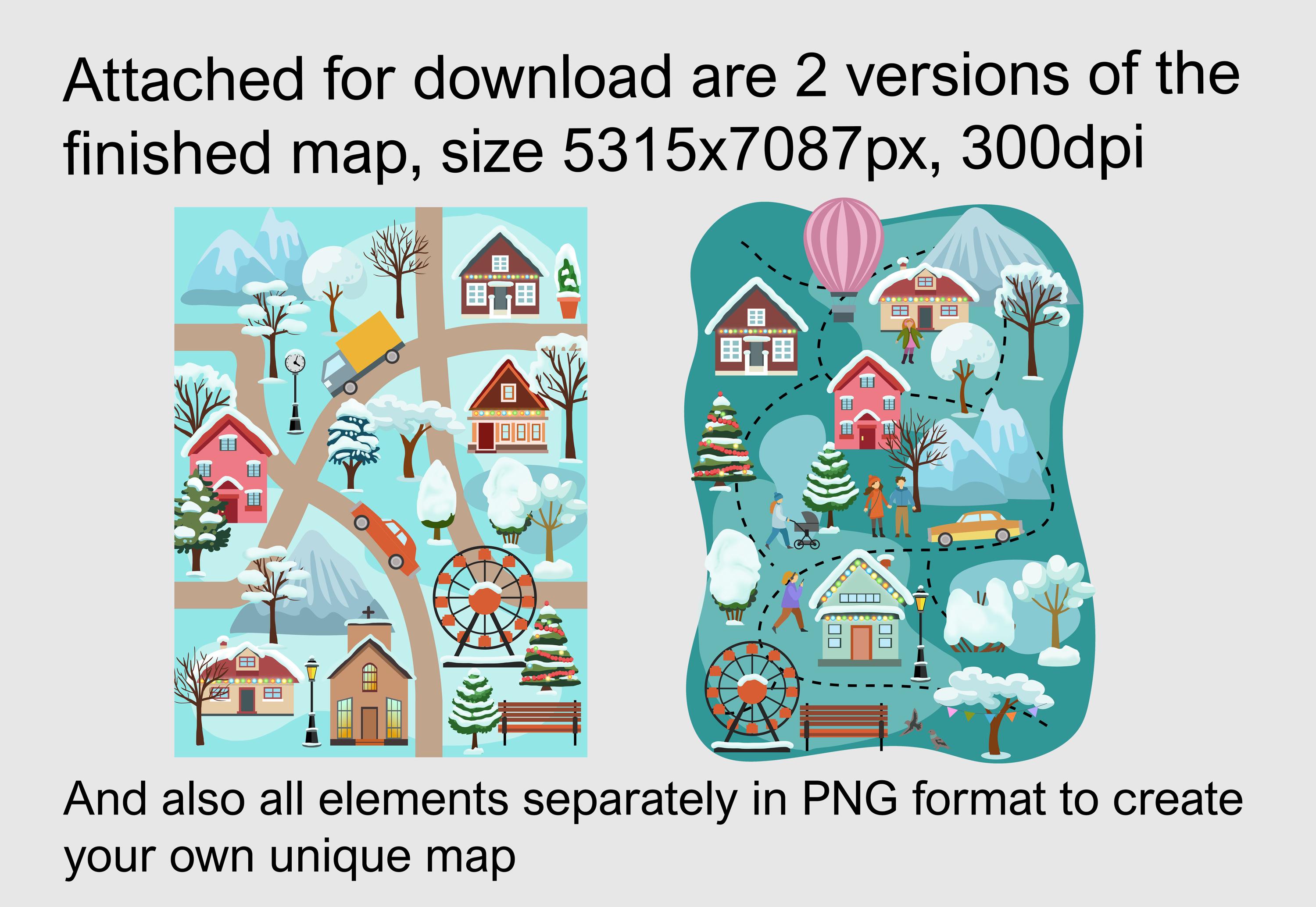 Clipart Map Creator Winter- City Map Creator Christmas- Wall Art ...
