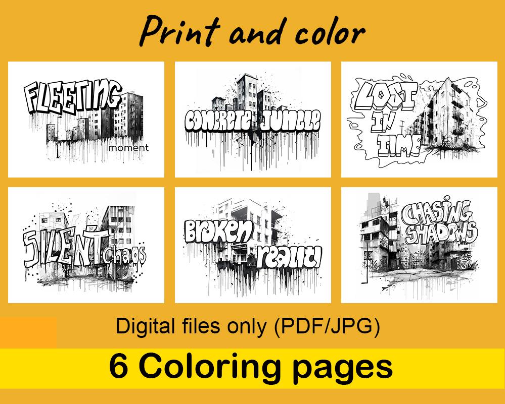 Urban Graffiti Coloring Pages - Street Art Graffiti Coloring Page ...