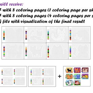 Cute Cats Pixel Art | Coloring by Numbers | Printable & Digital ...