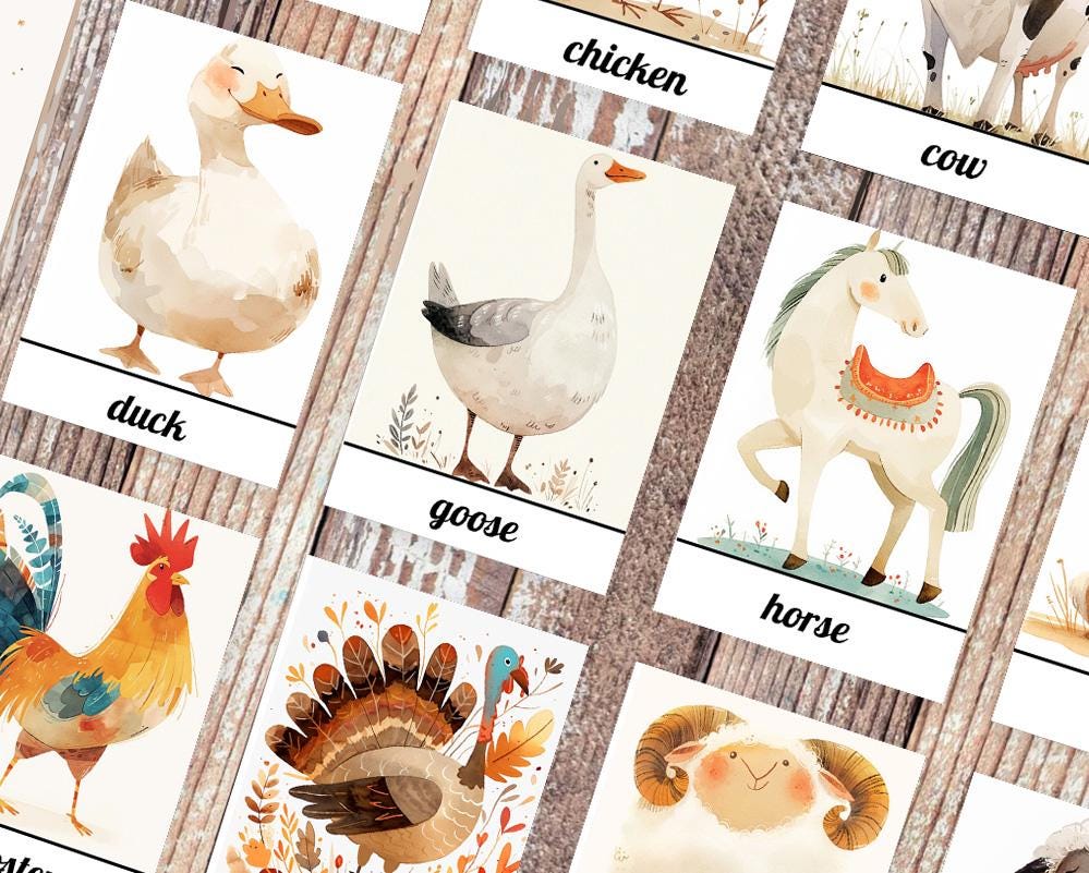 Flashcards Farm Animals, Perfect for Little Learners, Flashcards for ...