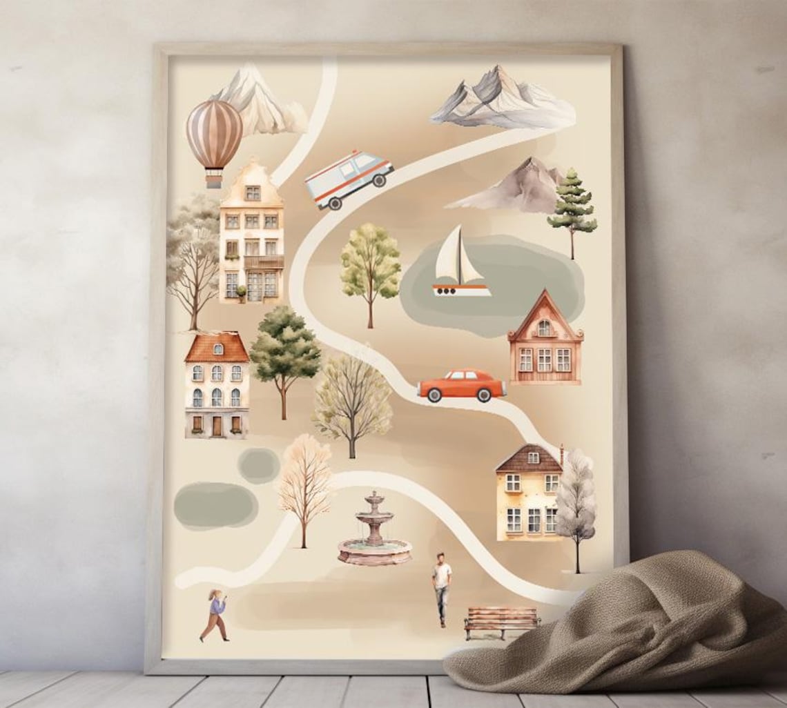 Watercolor Map Creator Clipart – City Map Art – Digital Clipart – Kids ...