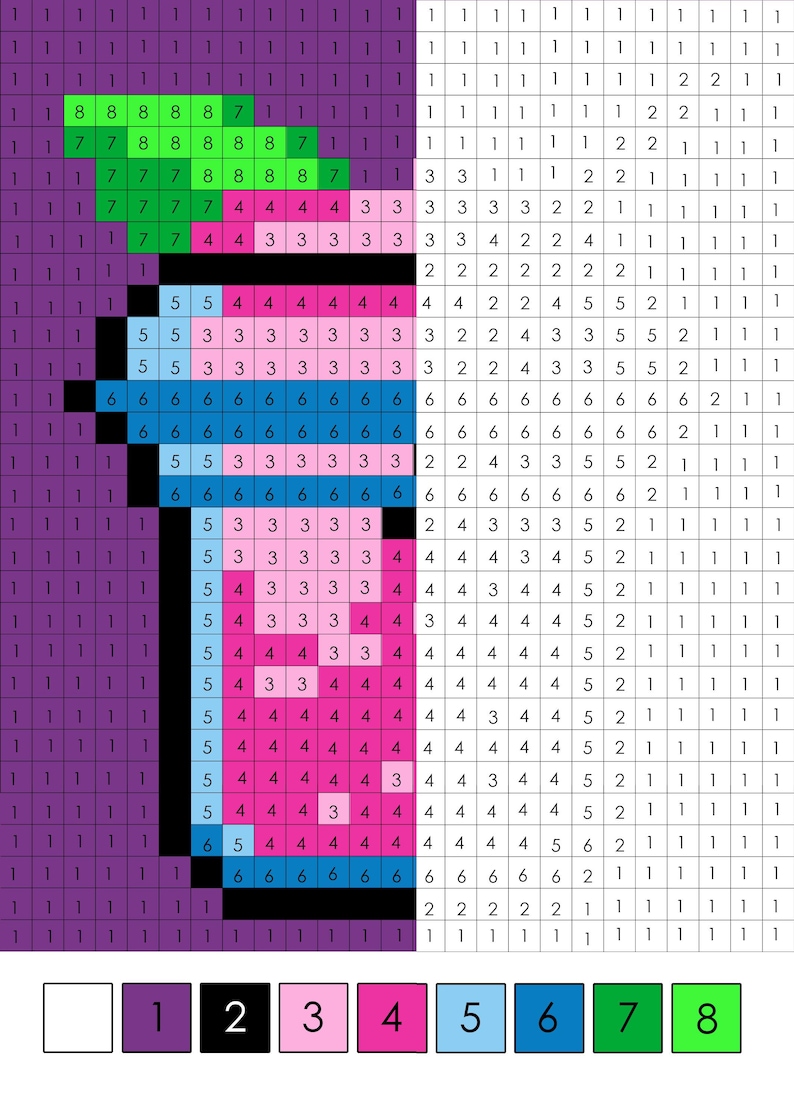 Pixel Art Coloring by Numbers | Sweets | Kawaii Style for Kids and ...