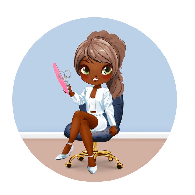 Manicurist Avatar - Customizable Nail Technician PNG - Nail Avatar ...