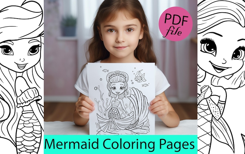 Cute Mermaid Coloring Pages for Girls - Coloring Pages for Kids and ...