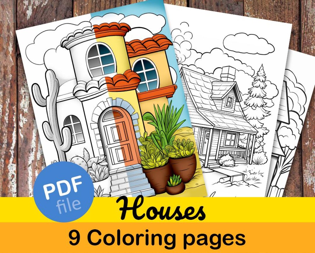 Coloring Houses for Lovers of Architecture - Coloring Antistress ...