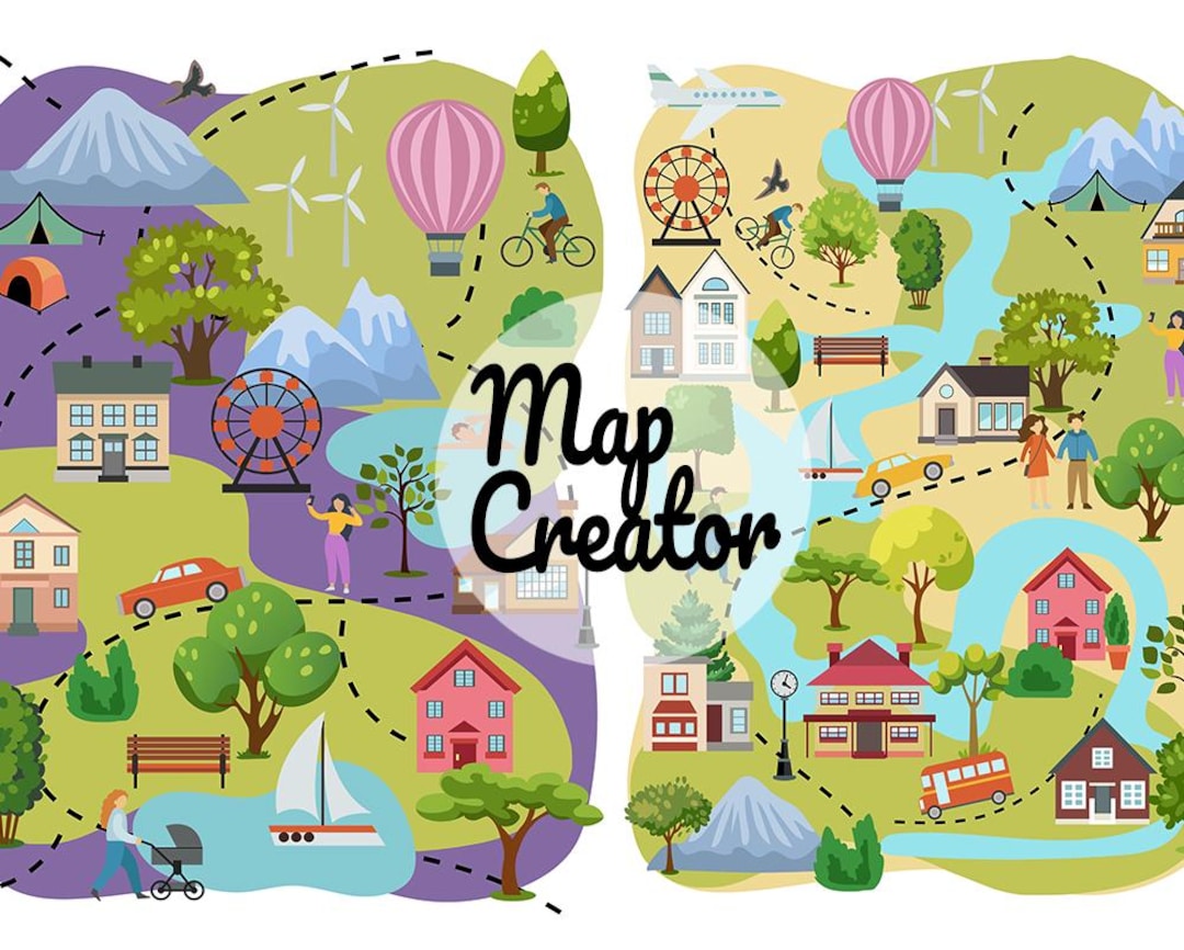 Map Creator Clipart - City Map Creator - Wall Art - Wedding Map ...