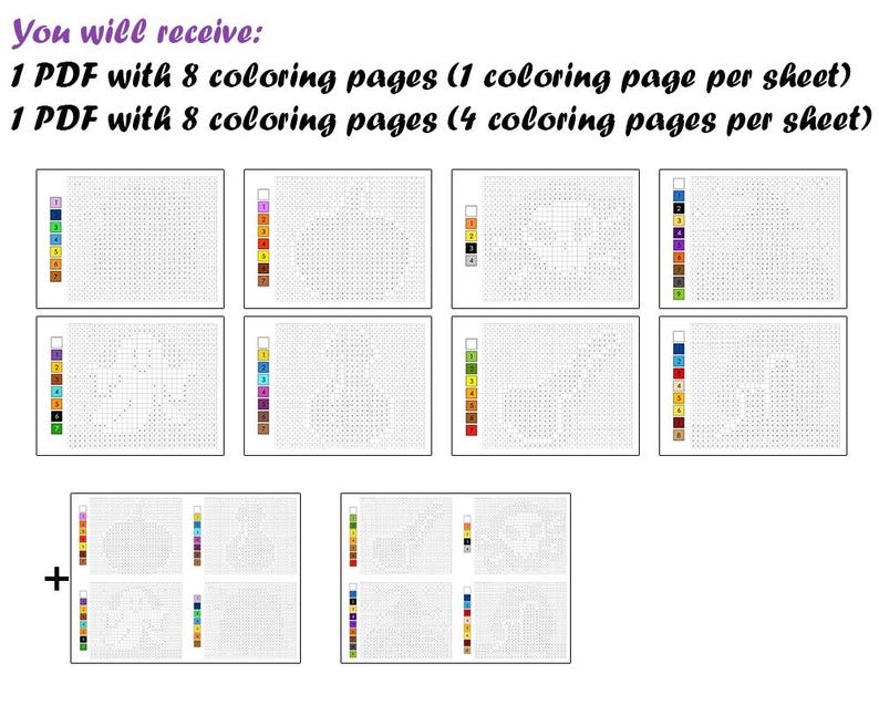 Pixel Art Color by Number – Cute Halloween Edition | Ghosts, Cats, and ...
