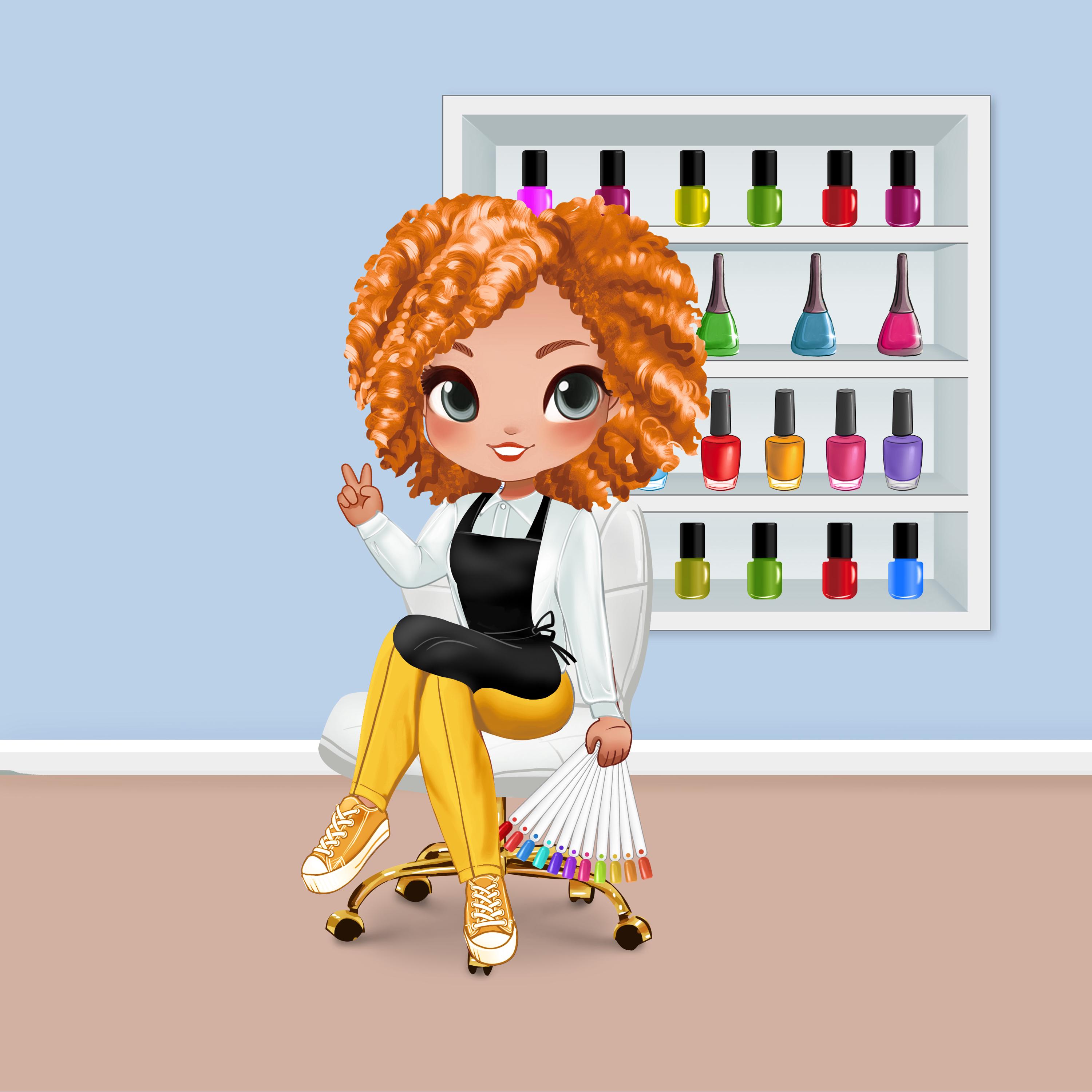 Manicurist Avatar - Customizable Nail Technician PNG - Nail Avatar ...